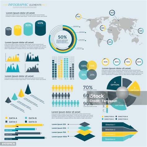 인포 그래픽 요소 컬렉션프레 젠 테이 션 책자 웹사이트에 대 한 비즈니스 벡터 일러스트 레이 션 인포그래픽에 대한 스톡 벡터 아트 및 기타 이미지 Istock