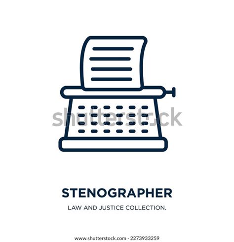 Stenographer Icon Law Justice Collection Thin Stock Vector Royalty