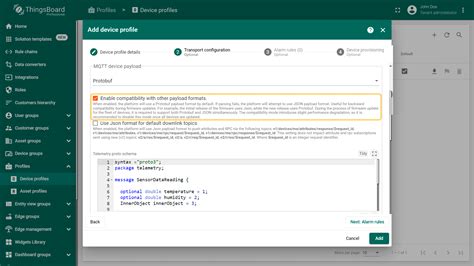 Device Profiles ThingsBoard云服务