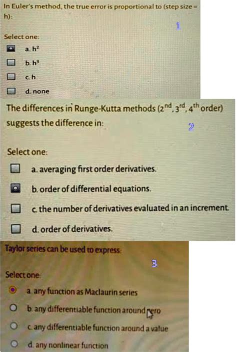 Solved In Eulermethodthe True Error Is Proportionalto Step Size