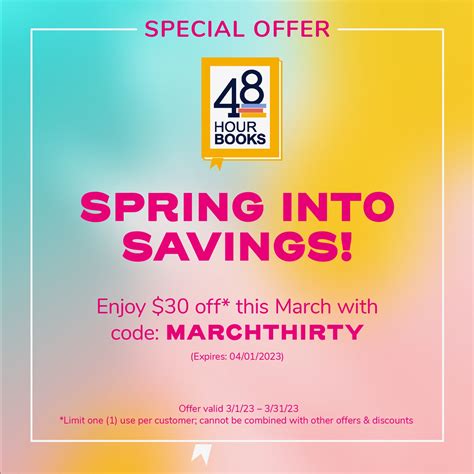 48 Hour Books On Twitter 🌺spring Into Savings🌺 Save On Your Next