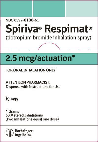 Dailymed Spiriva Respimat Tiotropium Bromide Inhalation Spray Spray