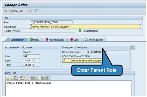 how to create derived roles in sap