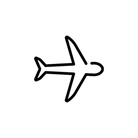Vector De Símbolo De Signo De Avión De Transporte Vector Premium