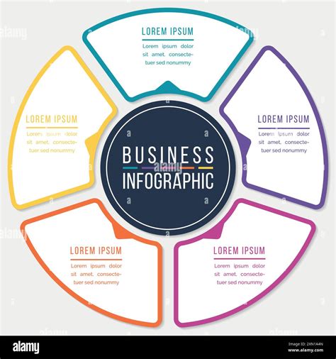 Infographic Design Circle 5 Steps Or Elements Business Information