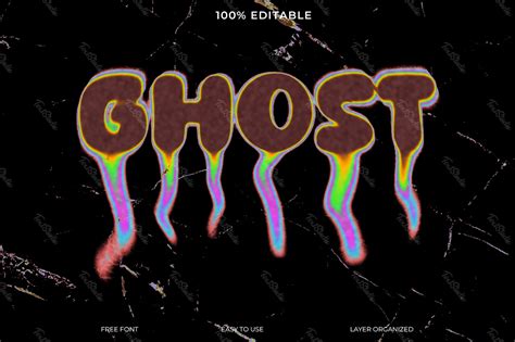 Ghost Ectoplasm Dripping Acid Font Style Text Effect Photoshop Premium Psd File