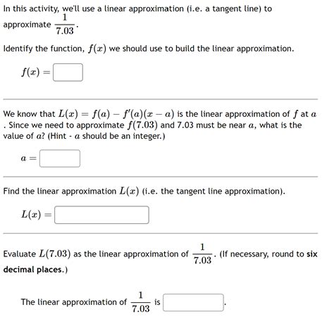 solved in this activity we ll use a linear approximation