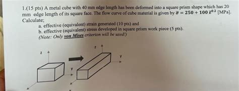 Solved Pts A Metal Cube With Mm Edge Length Has Chegg Com