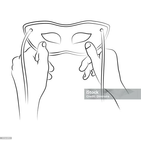 손에는 마스크가 있습니다 사회적 요구와 압력에 부합하도록 자연적 성격을 변화시키는 개념 가짜 감정으로 사회적 마스크 뒤에 얼굴을