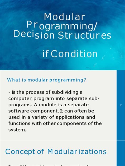 Modular Programming Decision Structure If Condition Pdf Modular