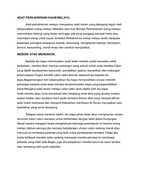 Pdf Adat Perkahwinan Kaum Melayu Dan Cina Dokumen Tips