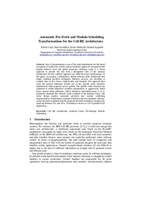pdf automatic prefetch and modulo scheduling transformations for the