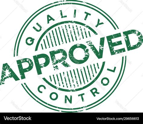 Approved Quality Control Stamp Template Design Vector Image