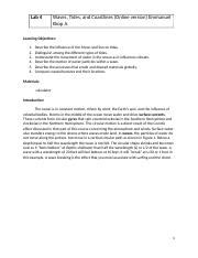 Online Lab Waves Tides And Coastlines Docx Lab Waves Tides And Coastlines Online Version