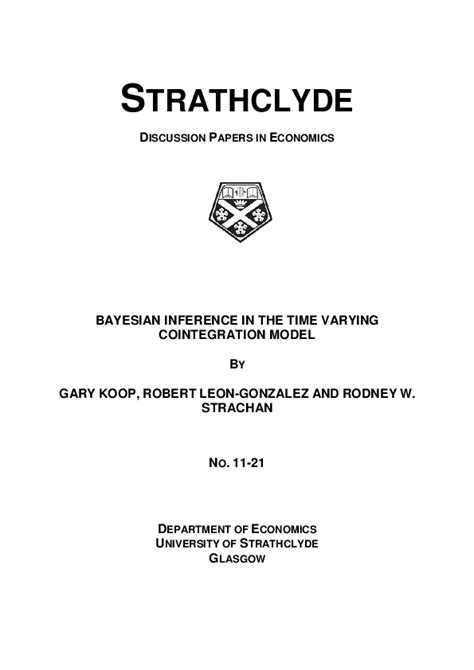 pdf bayesian inference in a time varying cointegration model