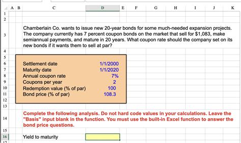 Solved Please Express Answer As Excel Yield Function Use