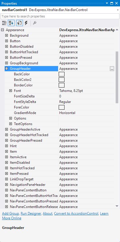 Navigation Bar Appearance Specifics Winforms Controls Devexpress Documentation