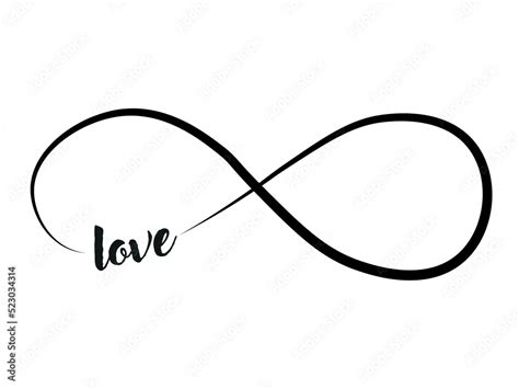 Infinity Symbol Love Vector Illustration Icon Line Text Stock