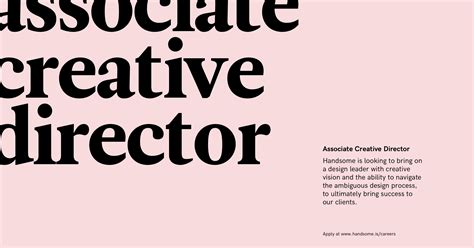 Associate Creative Director Handsome