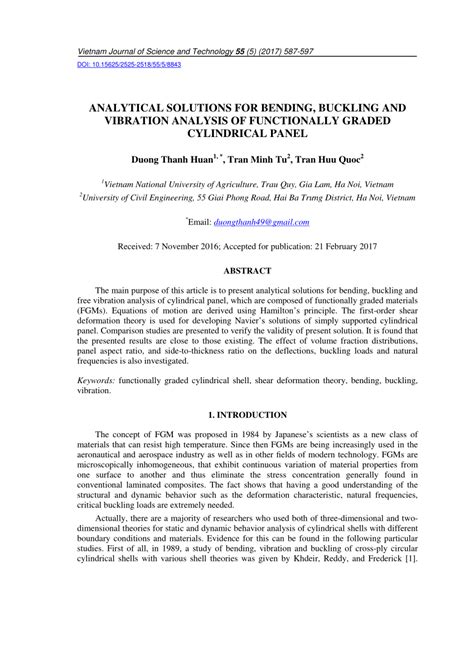 pdf analytical solutions for bending buckling and vibration analysis