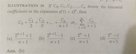 Illustration 20 If C0 C1 C2 … Cn Denote The Binomial Coefficients In