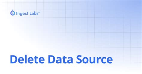 Delete Data Source Ingets Labs Documentation