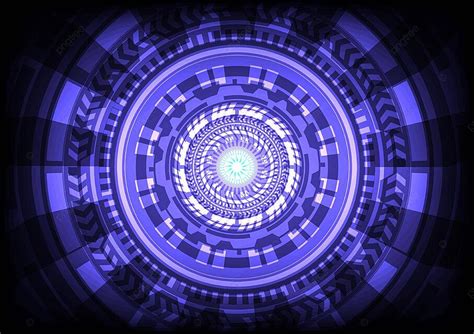 Scifi Hud Interface With Glowing Circles And Hitech Background Vector Networking Warp User