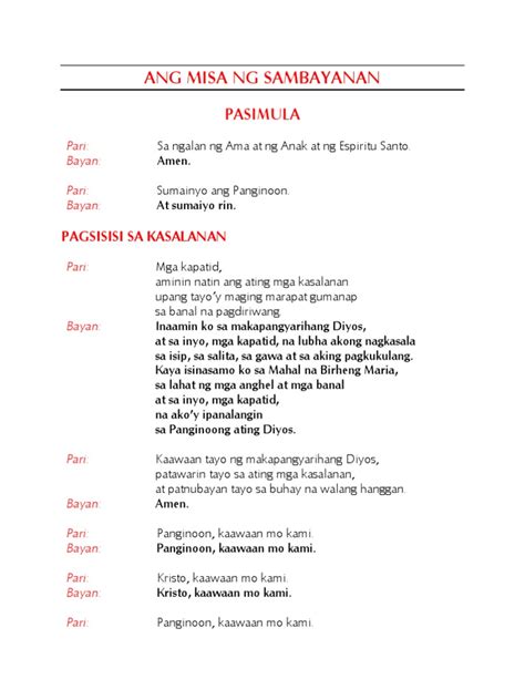 Ang Misa Ng Sambayanan Pdf