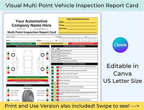 Annual Vehicle Inspection Report Example Printable Templates Free