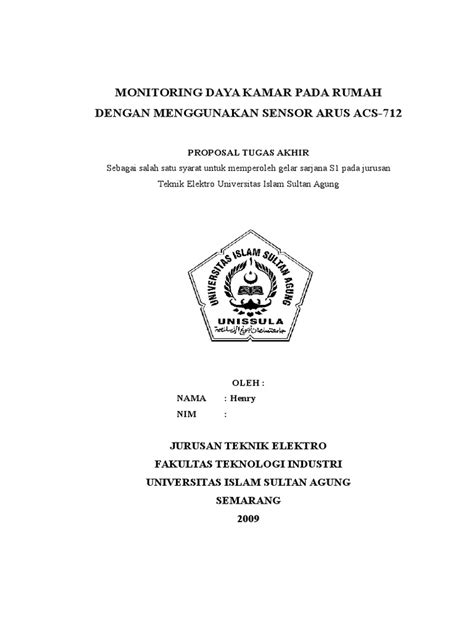 Contoh Proposal Tugas Akhir D3 Teknik Elektro