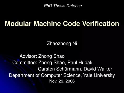 Ppt Modular Machine Code Verification Powerpoint Presentation Free Download Id4797262