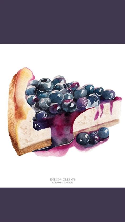Blueberry Cheesecake Черничный торт Иллюстрации еды Фуд арт