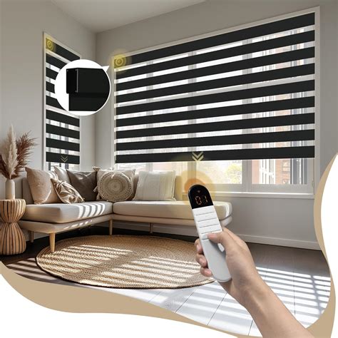 Boolegon Motorized Zebra Blinds With Remote 95 Blackout