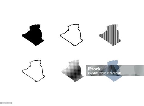 알제리의 개요지도 알제리지도 선형 스타일 벡터 아이콘 검은색에 대한 스톡 벡터 아트 및 기타 이미지 검은색 경계 국가 관광명소 Istock