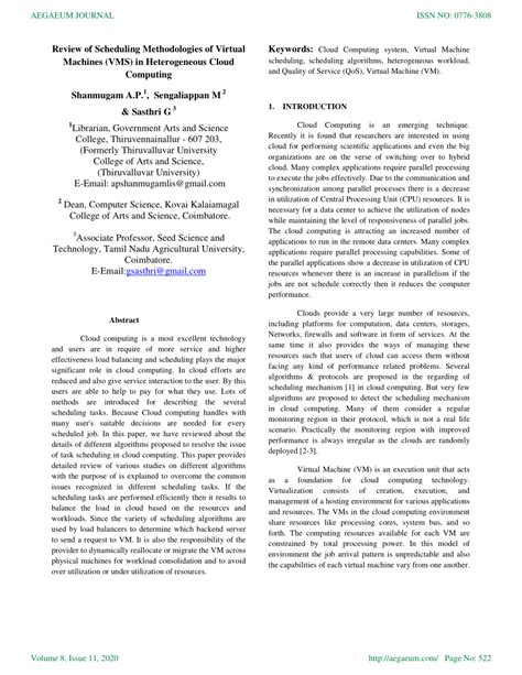 Pdf Review Of Scheduling Methodologies Of Virtual Machines Vms In Heterogeneous Cloud Computing