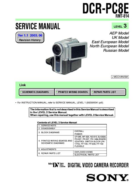 Sony Dcr Pc8 Level3 Ver1 1 Service Manual Download Schematics Eeprom Repair Info For