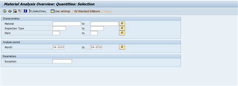 MCXC SAP Tcode QMIS Matl Analysis Qty Overview