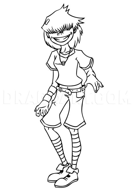 Gorillaz Coloring Pages Noodle