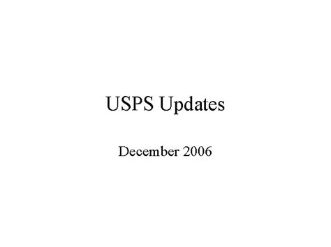 Usps Updates December 2006 General Strs District Codes