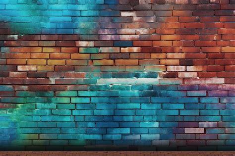 Premium Ai Image Brick Wall Background Ablaze Colors Grunge Texture