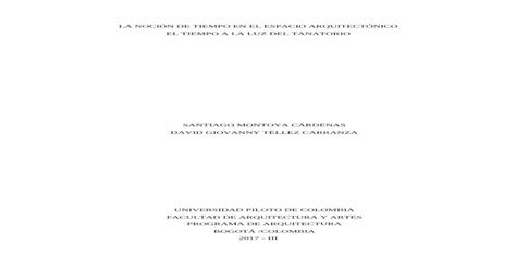 La NociÓn De Tiempo En El Espacio ArquitectÓnico El … [pdf Document]