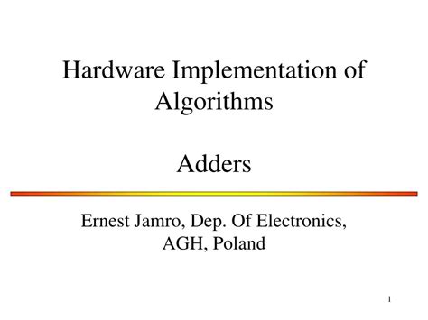 Ppt Hardware Implementation Of Algorithms Adders Powerpoint Presentation Id4765831