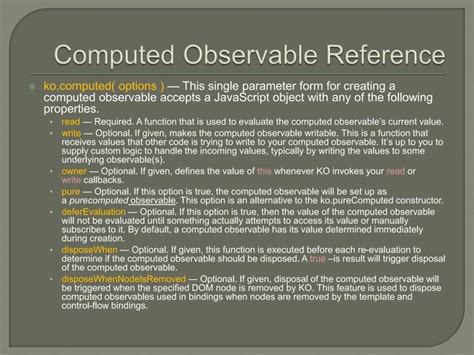 Knockoutjs Part 3 Computed Observables Pptx Programming Languages Computing