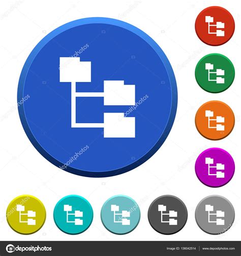 Folder Structure Beveled Buttons Stock Vector Image By ©renegadehomie 136042514