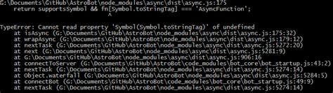 Ask Nodejs Typeerror Cannot Read Property Symbolsymboltostringtag