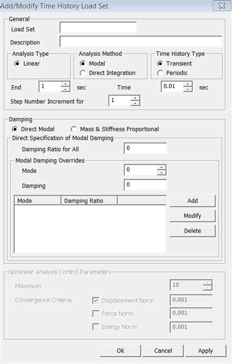 Time History Load Set