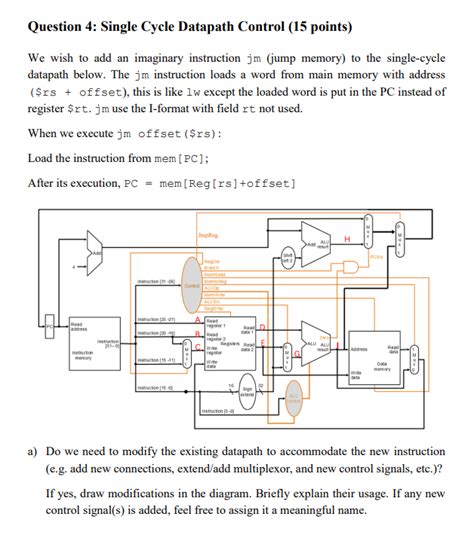 solved question 4 single cycle datapath control 15 points