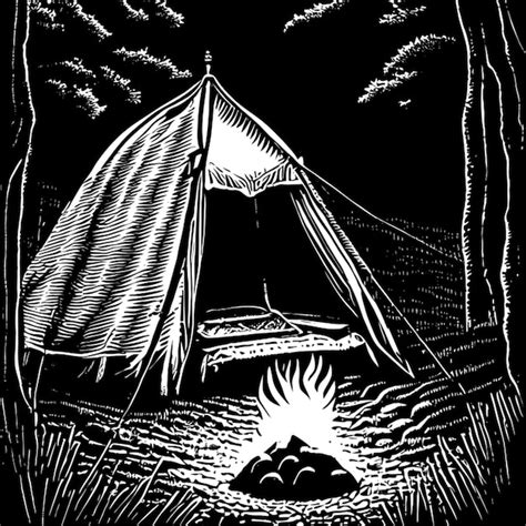 텐트 터 일러스트레이션 조각 프리미엄 Ai 생성 벡터