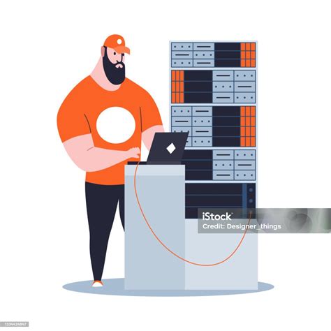 서버를 유지 관리하거나 복구하는 Sysadmin 작업 유지 관리 네트워크 연결 복구 및 조정 기술 엔지니어가 시스템 유지 보수