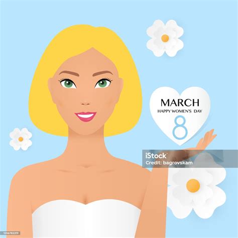 8 행진 국제 여성의 날 벡터 일러스트 개념 사이드 뷰 행복한 여성의 날에서 여성 머리 그림 방문 페이지 템플릿 Ui 웹 모바일 앱 포스터 배너 전단지에 사용할 수 있습니다